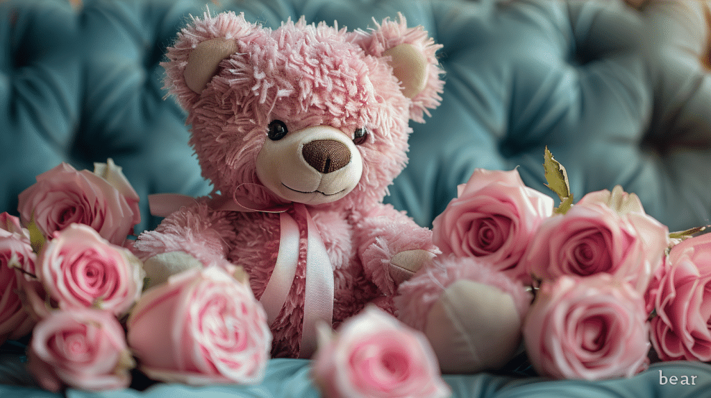 Ours en rose : cadeau chic pour occasions romantiques